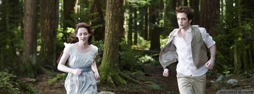 edward, bella, running, in, forest » AdorableTab.com